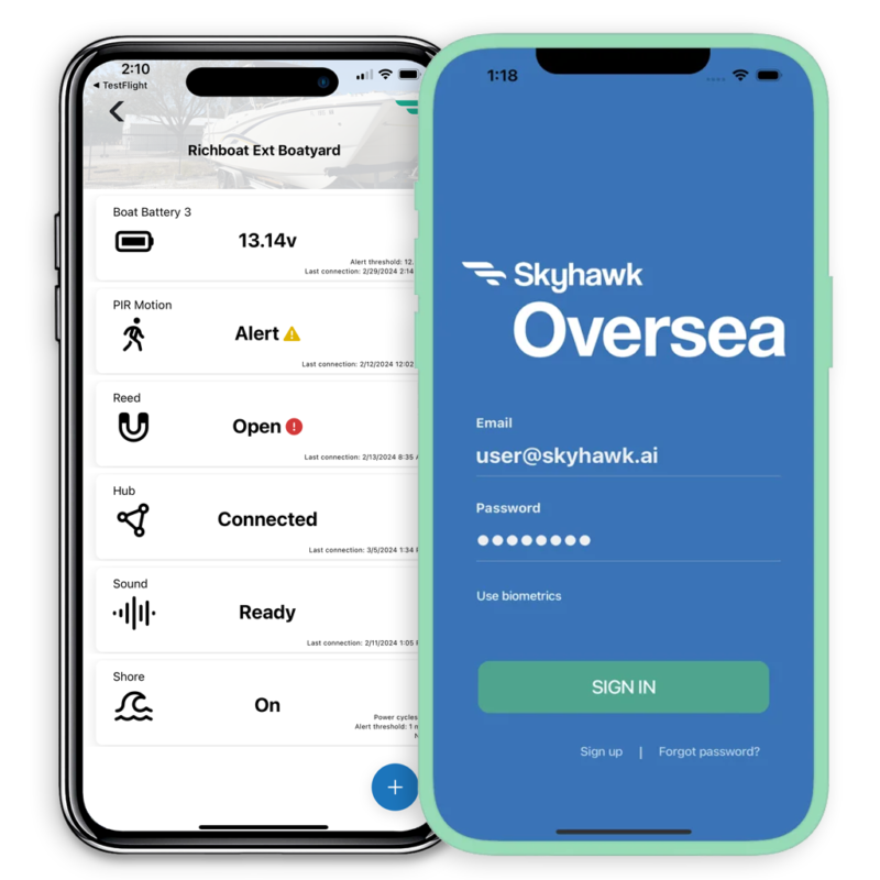 Skyhawk Oversea Year-Round Boat Monitoring System